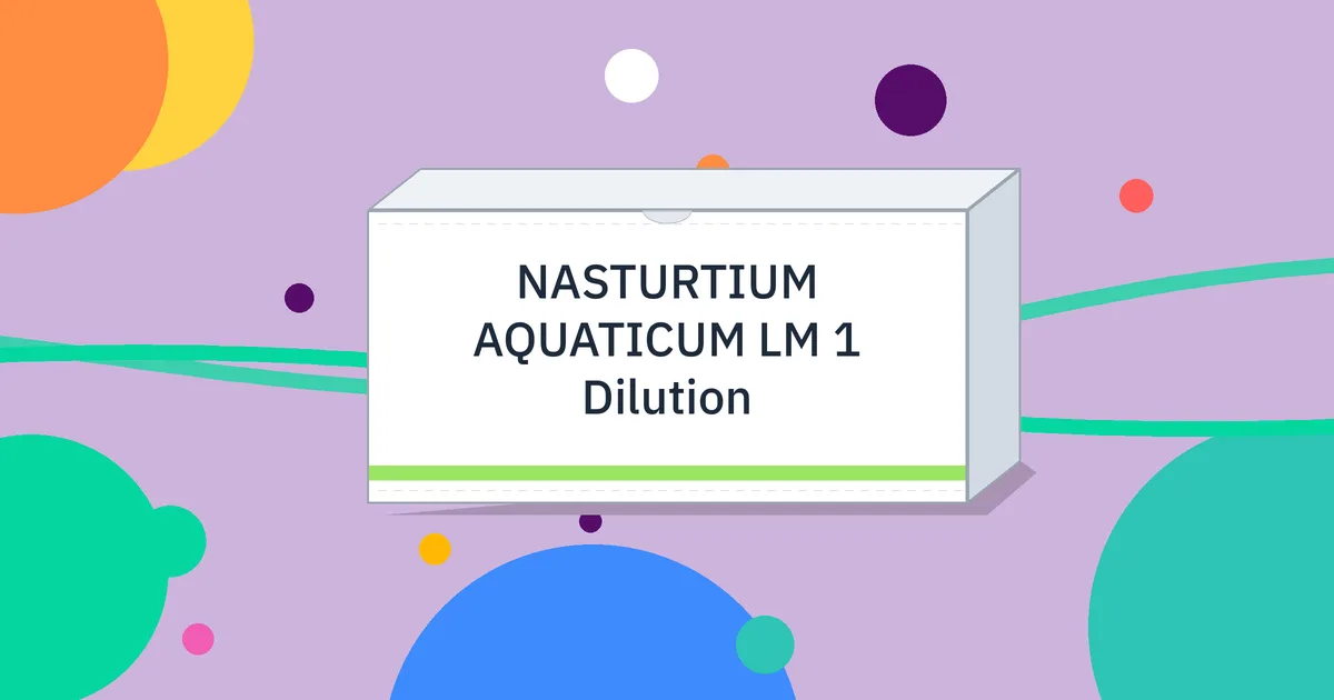 Symbolbild: Packung mit der Aufschrift NASTURTIUM AQUATICUM LM 1 Dilution (PZN 13616180) – Verfügbarkeit und Bezug in Apotheken in Frankfurt am Main