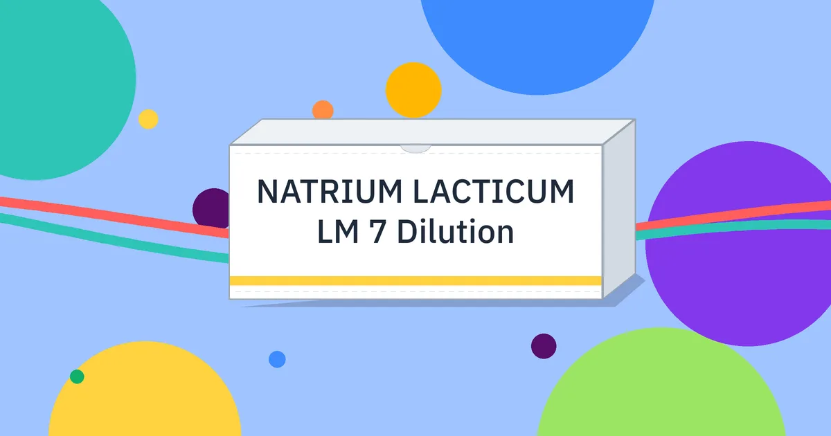 Symbolbild: Packung mit der Aufschrift NATRIUM LACTICUM LM 7 Dilution (PZN 12964737) – Verfügbarkeit und Bezug in Apotheken in Frankfurt am Main