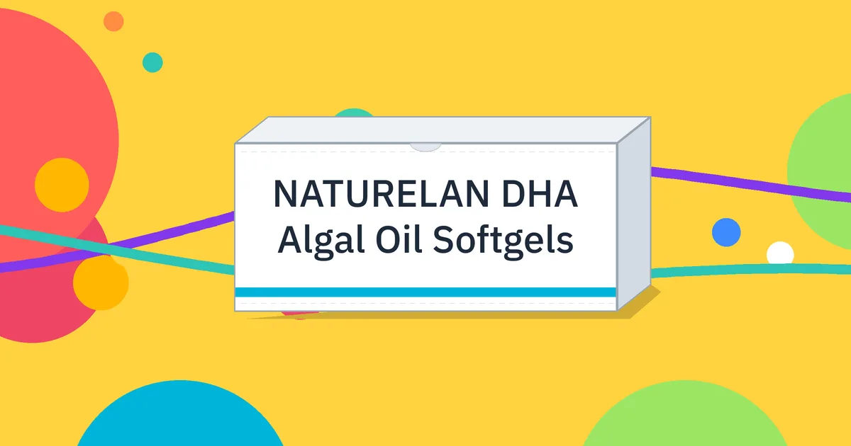 Symbolbild: Packung mit der Aufschrift NATURELAN DHA Algal Oil Softgels (PZN 19421141) – Verfügbarkeit und Bezug in Apotheken in Frankfurt am Main