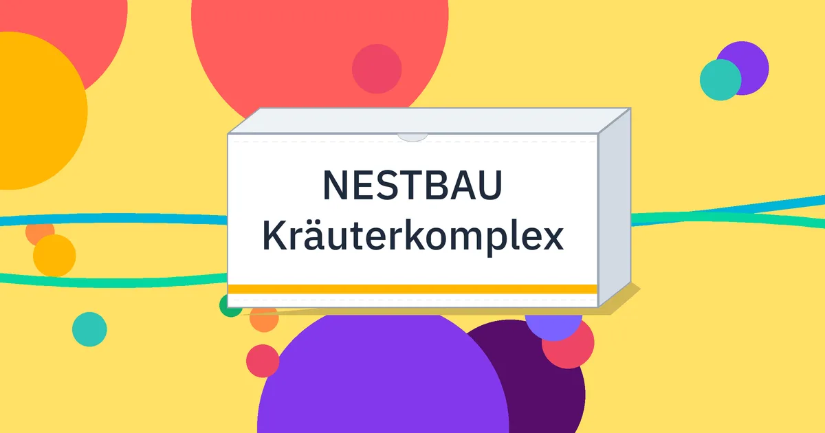 Symbolbild: Packung mit der Aufschrift NESTBAU Kräuterkomplex (PZN 11526969) – Verfügbarkeit und Bezug in Apotheken in Frankfurt am Main
