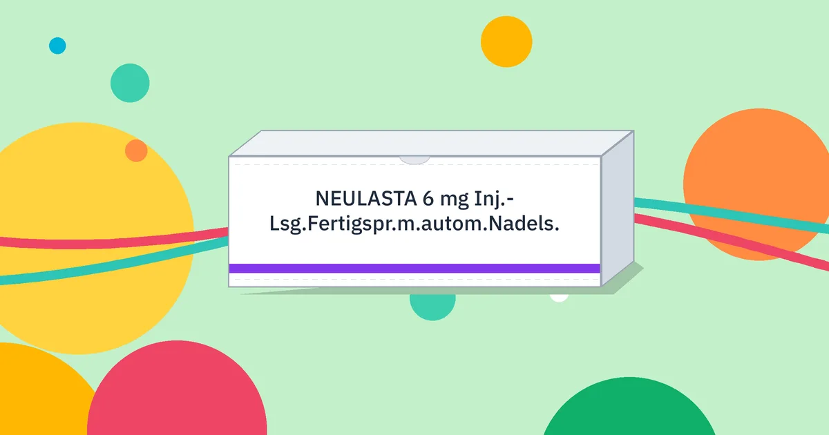 Symbolbild: Packung mit der Aufschrift NEULASTA 6 mg Inj.-Lsg.Fertigspr.m.autom.Nadels. (PZN 10022729) – Verfügbarkeit und Bezug in Apotheken in Frankfurt am Main