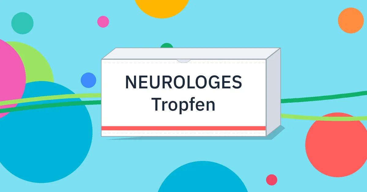 Symbolbild: Packung mit der Aufschrift NEUROLOGES Tropfen (PZN 12576604) – Verfügbarkeit und Bezug in Apotheken in Frankfurt am Main