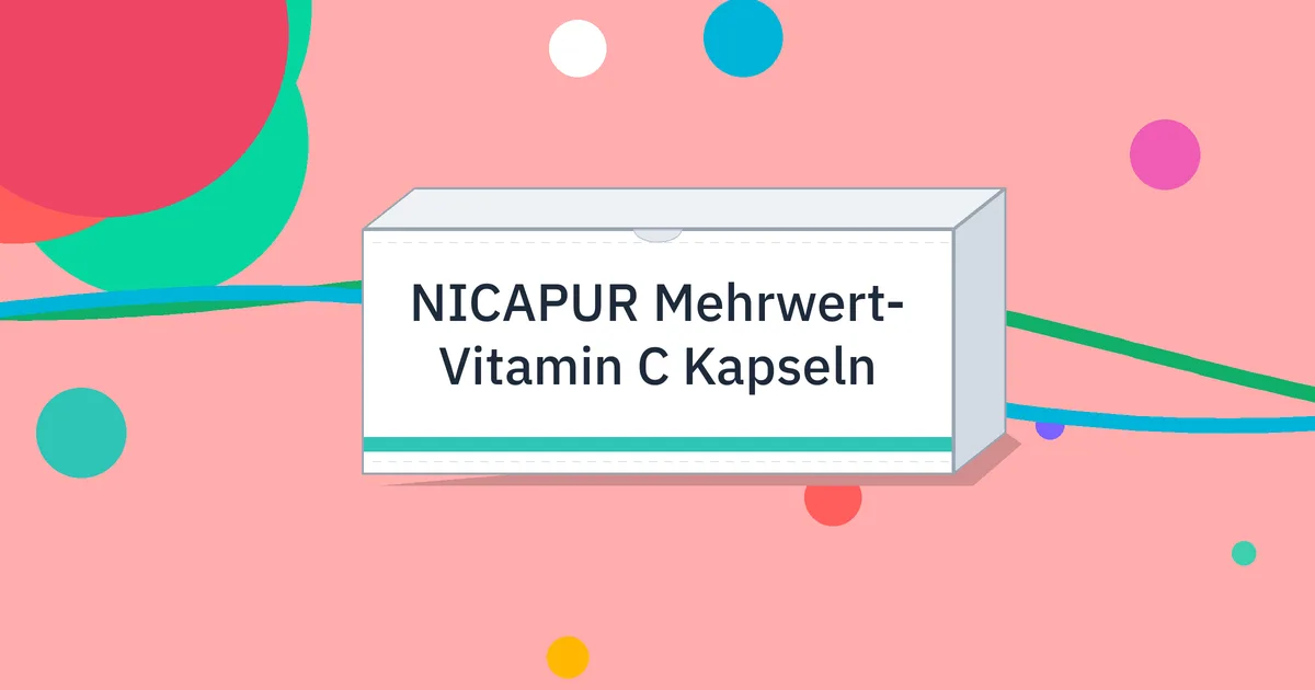 Symbolbild: Packung mit der Aufschrift NICAPUR Mehrwert-Vitamin C Kapseln (PZN 12412156) – Verfügbarkeit und Bezug in Apotheken in Frankfurt am Main