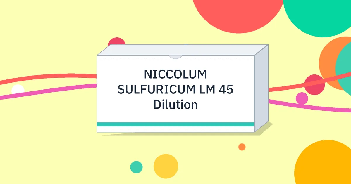 Symbolbild: Packung mit der Aufschrift NICCOLUM SULFURICUM LM 45 Dilution (PZN 12968882) – Verfügbarkeit und Bezug in Apotheken in Frankfurt am Main