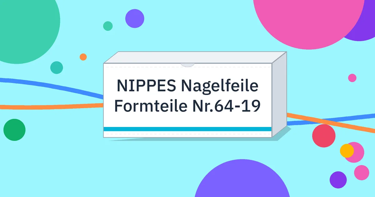 Symbolbild: Packung mit der Aufschrift NIPPES Nagelfeile Formteile Nr.64-19 (PZN 07615118) – Verfügbarkeit und Bezug in Apotheken in Frankfurt am Main