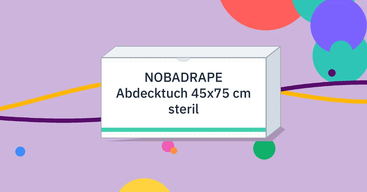 Symbolbild: Packung mit der Aufschrift NOBADRAPE Abdecktuch 45x75 cm steril (PZN 01844415) – Verfügbarkeit und Bezug in Apotheken in Frankfurt am Main