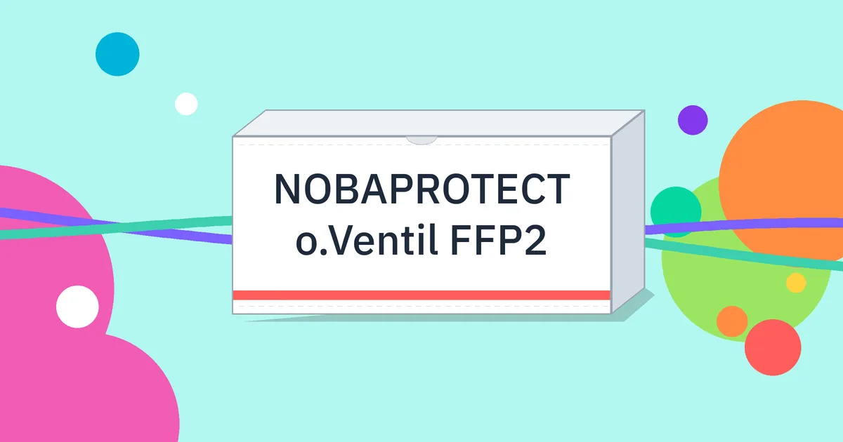 Symbolbild: Packung mit der Aufschrift NOBAPROTECT o.Ventil FFP2 (PZN 06722527) – Verfügbarkeit und Bezug in Apotheken in Frankfurt am Main