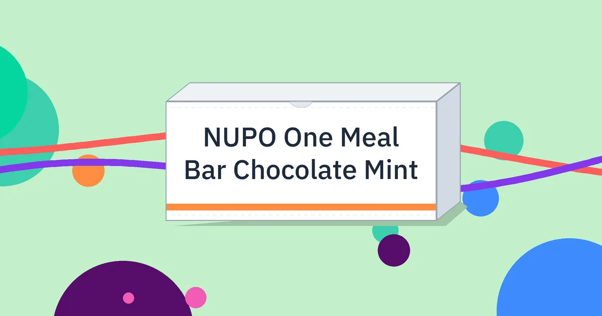 Symbolbild: Packung mit der Aufschrift NUPO One Meal Bar Chocolate Mint (PZN 20895022) – Verfügbarkeit und Bezug in Apotheken in Frankfurt am Main