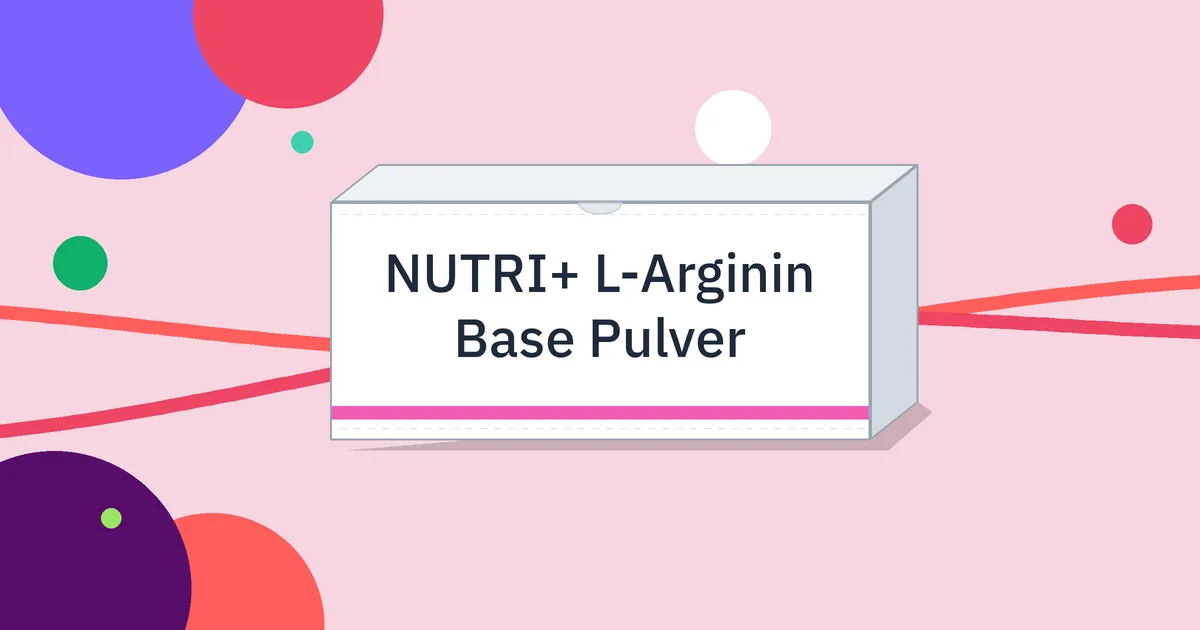 Symbolbild: Packung mit der Aufschrift NUTRI+ L-Arginin Base Pulver (PZN 19667623) – Verfügbarkeit und Bezug in Apotheken in Frankfurt am Main