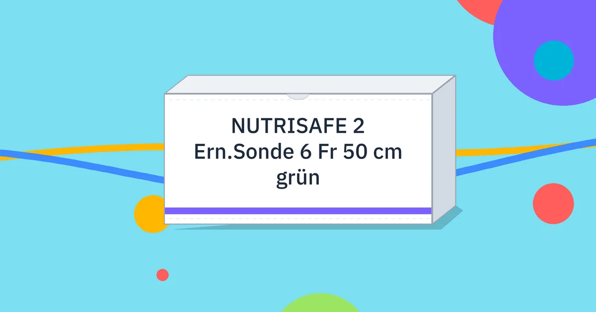 Symbolbild: Packung mit der Aufschrift NUTRISAFE 2 Ern.Sonde 6 Fr 50 cm grün (PZN 20066372) – Verfügbarkeit und Bezug in Apotheken in Frankfurt am Main