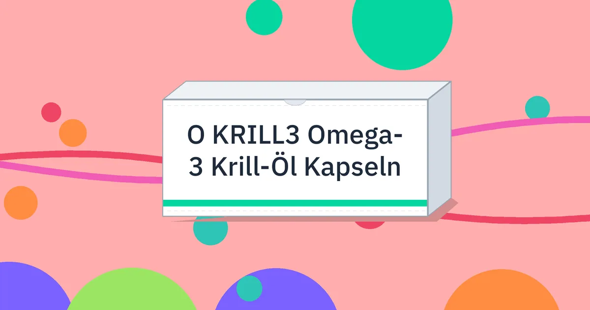 Symbolbild: Packung mit der Aufschrift O KRILL3 Omega-3 Krill-Öl Kapseln (PZN 10058265) – Verfügbarkeit und Bezug in Apotheken in Frankfurt am Main