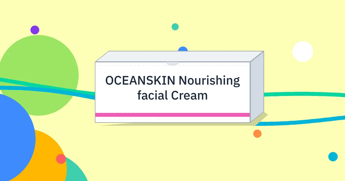 Symbolbild: Packung mit der Aufschrift OCEANSKIN Nourishing facial Cream (PZN 18719625) – Verfügbarkeit und Bezug in Apotheken in Frankfurt am Main