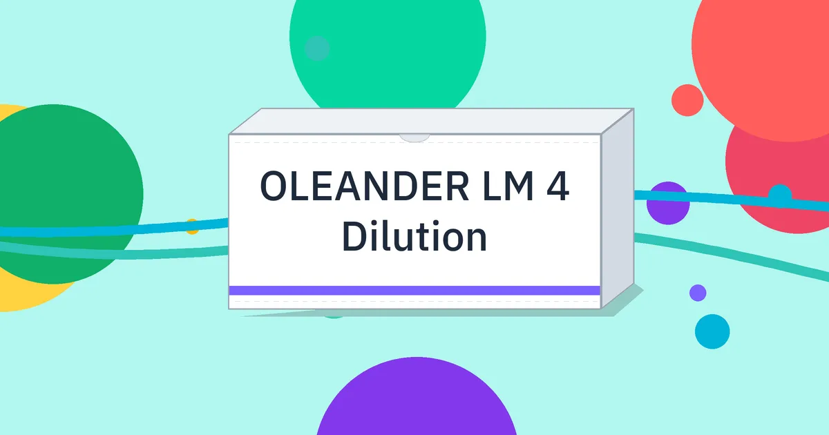 Symbolbild: Packung mit der Aufschrift OLEANDER LM 4 Dilution (PZN 12971111) – Verfügbarkeit und Bezug in Apotheken in Frankfurt am Main