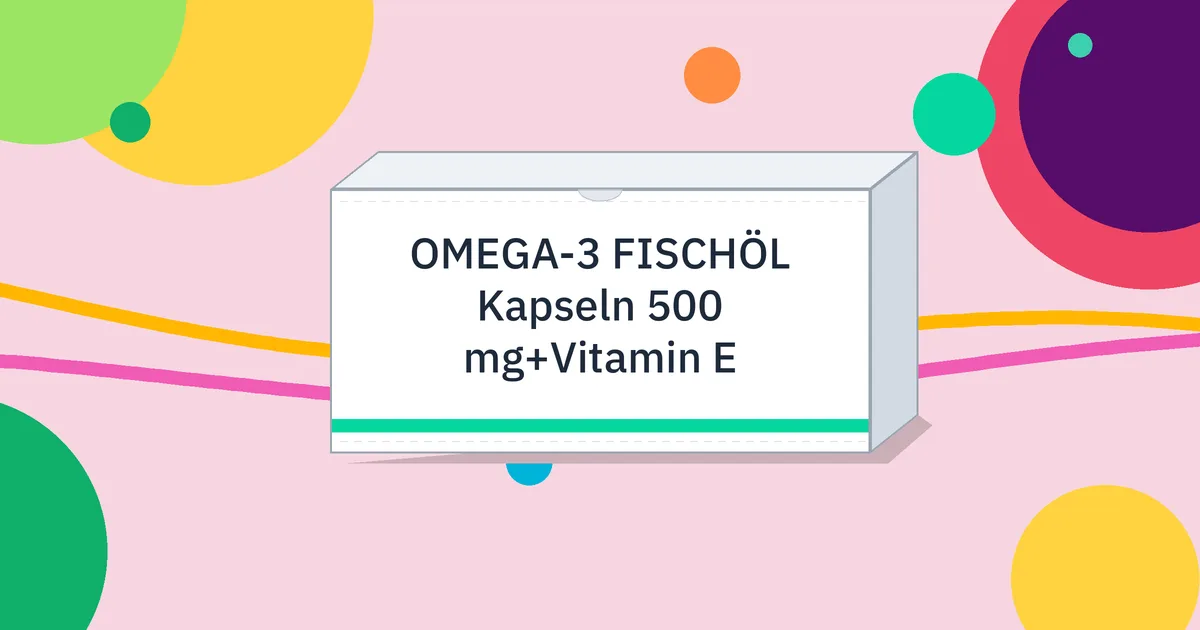 Symbolbild: Packung mit der Aufschrift OMEGA-3 FISCHÖL Kapseln 500 mg+Vitamin E (PZN 16527666) – Verfügbarkeit und Bezug in Apotheken in Frankfurt am Main