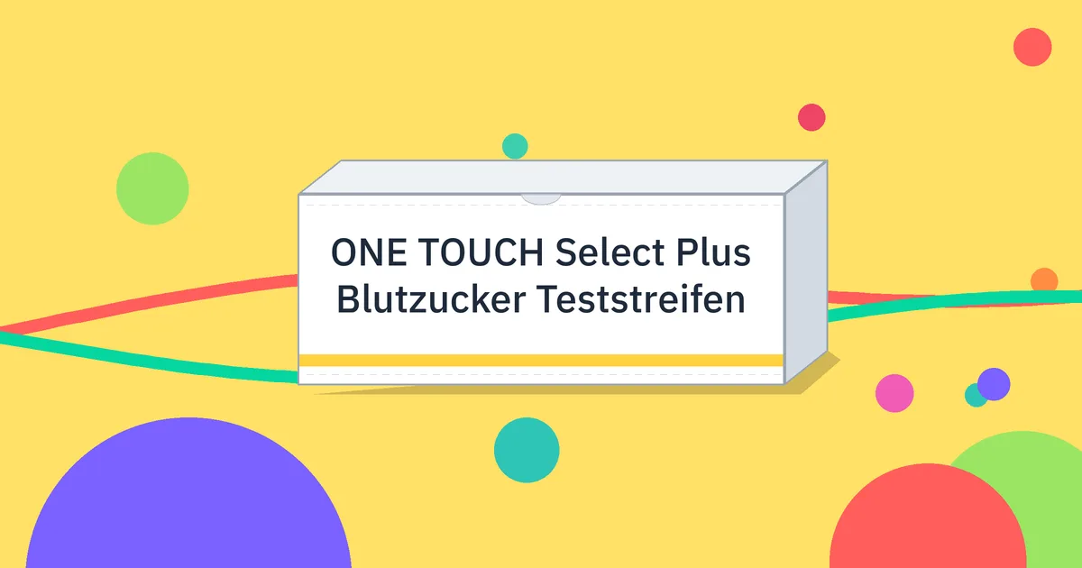 Symbolbild: Packung mit der Aufschrift ONE TOUCH Select Plus Blutzucker Teststreifen (PZN 16754965) – Verfügbarkeit und Bezug in Apotheken in Frankfurt am Main