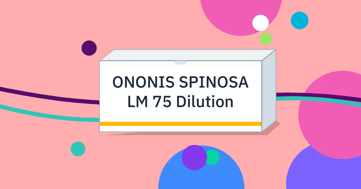 Symbolbild: Packung mit der Aufschrift ONONIS SPINOSA LM 75 Dilution (PZN 13625954) – Verfügbarkeit und Bezug in Apotheken in Frankfurt am Main