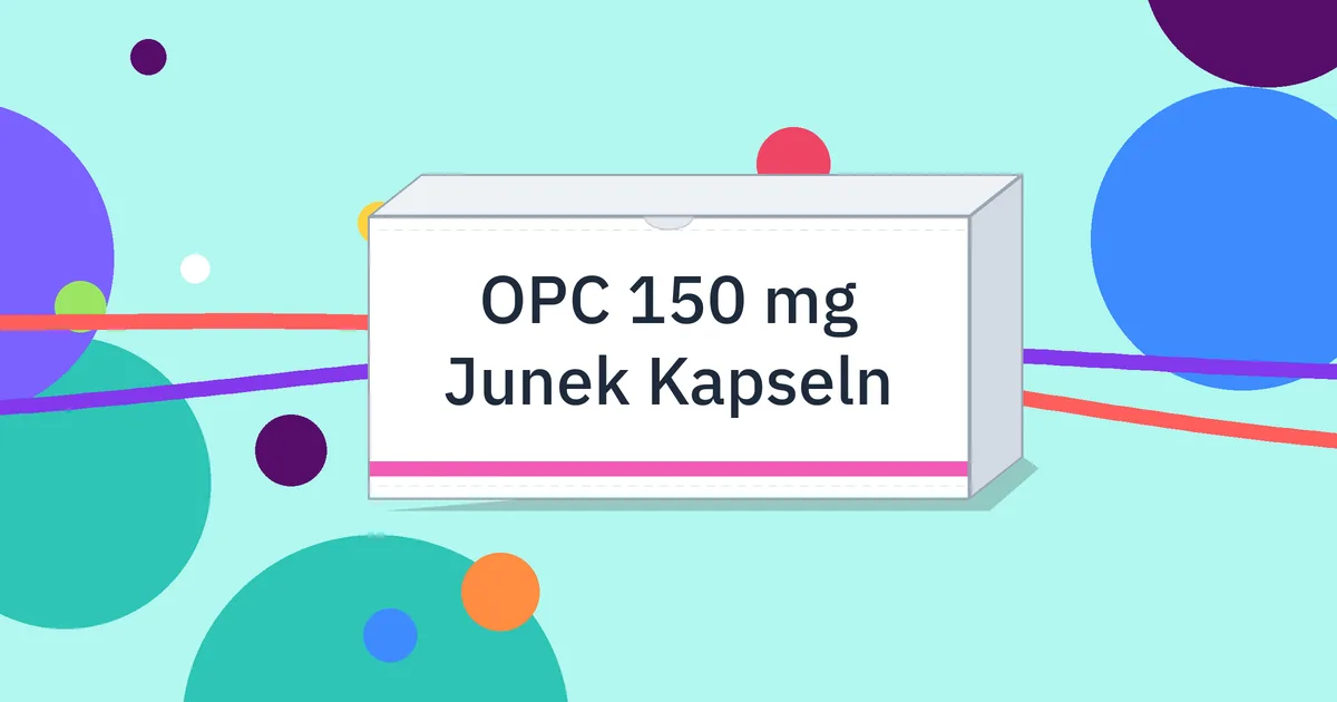 Symbolbild: Packung mit der Aufschrift OPC 150 mg Junek Kapseln (PZN 00137207) – Verfügbarkeit und Bezug in Apotheken in Frankfurt am Main