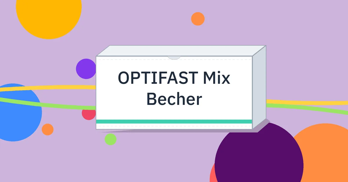 Symbolbild: Packung mit der Aufschrift OPTIFAST Mix Becher (PZN 11526053) – Verfügbarkeit und Bezug in Apotheken in Frankfurt am Main