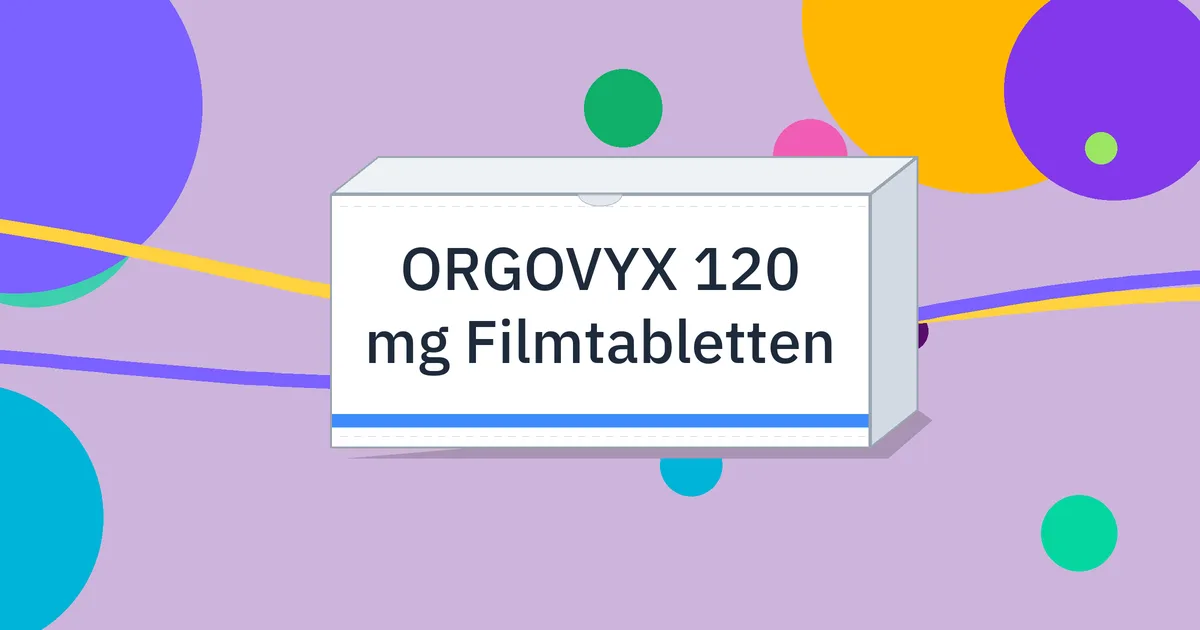 Symbolbild: Packung mit der Aufschrift ORGOVYX 120 mg Filmtabletten (PZN 19557142) – Verfügbarkeit und Bezug in Apotheken in Frankfurt am Main