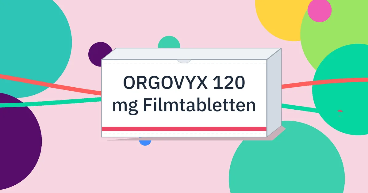Symbolbild: Packung mit der Aufschrift ORGOVYX 120 mg Filmtabletten (PZN 20352072) – Verfügbarkeit und Bezug in Apotheken in Frankfurt am Main