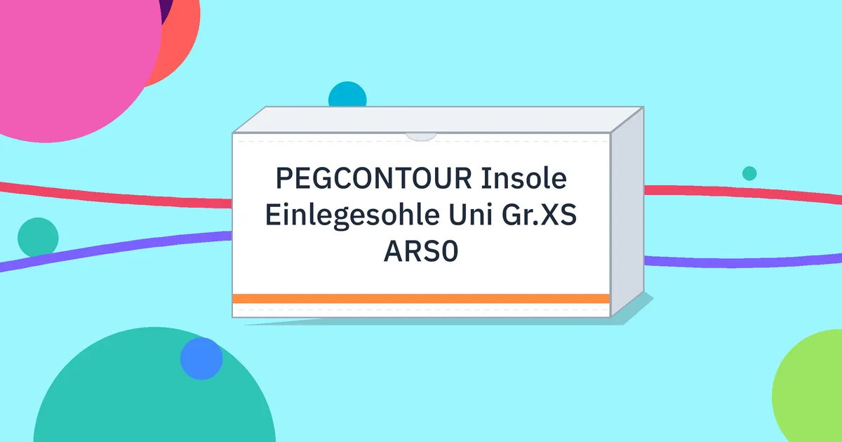 Symbolbild: Packung mit der Aufschrift PEGCONTOUR Insole Einlegesohle Uni Gr.XS ARS0 (PZN 18377780) – Verfügbarkeit und Bezug in Apotheken in Frankfurt am Main