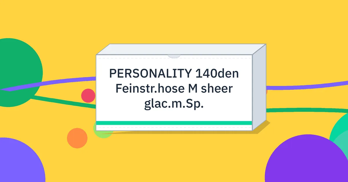 Symbolbild: Packung mit der Aufschrift PERSONALITY 140den Feinstr.hose M sheer glac.m.Sp. (PZN 16189206) – Verfügbarkeit und Bezug in Apotheken in Frankfurt am Main