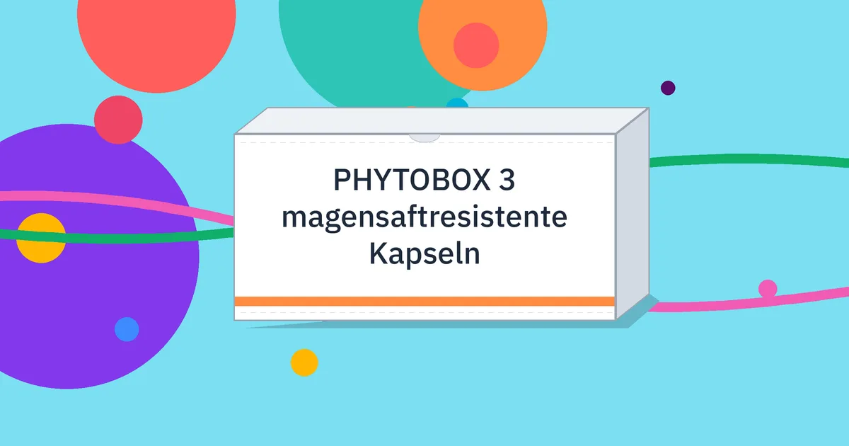 Symbolbild: Packung mit der Aufschrift PHYTOBOX 3 magensaftresistente Kapseln (PZN 19108639) – Verfügbarkeit und Bezug in Apotheken in Frankfurt am Main