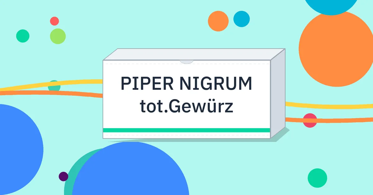 Symbolbild: Packung mit der Aufschrift PIPER NIGRUM tot.Gewürz (PZN 12545325) – Verfügbarkeit und Bezug in Apotheken in Frankfurt am Main