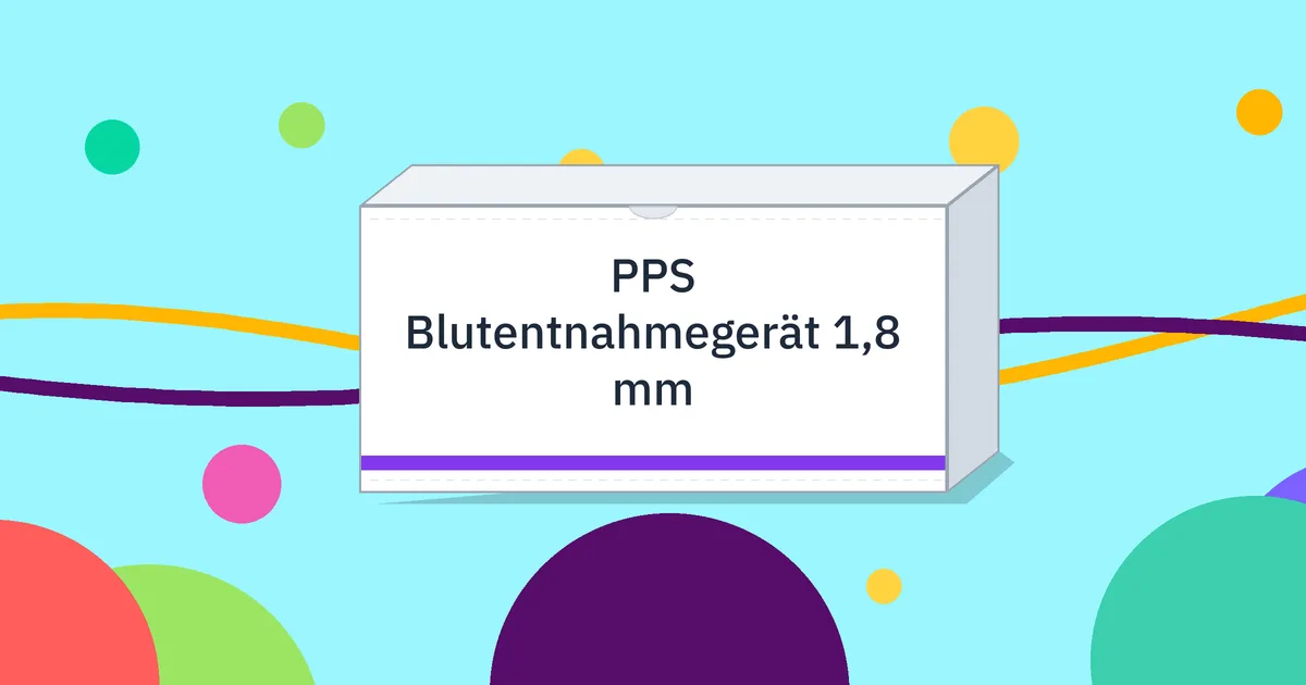 Symbolbild: Packung mit der Aufschrift PPS Blutentnahmegerät 1,8 mm (PZN 05029215) – Verfügbarkeit und Bezug in Apotheken in Frankfurt am Main
