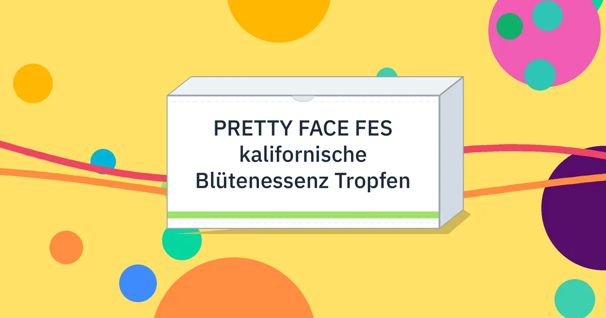 Symbolbild: Packung mit der Aufschrift PRETTY FACE FES kalifornische Blütenessenz Tropfen (PZN 09172659) – Verfügbarkeit und Bezug in Apotheken in Frankfurt am Main