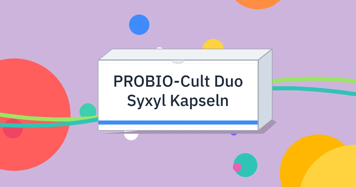 Symbolbild: Packung mit der Aufschrift PROBIO-Cult Duo Syxyl Kapseln (PZN 13837308) – Verfügbarkeit und Bezug in Apotheken in Frankfurt am Main