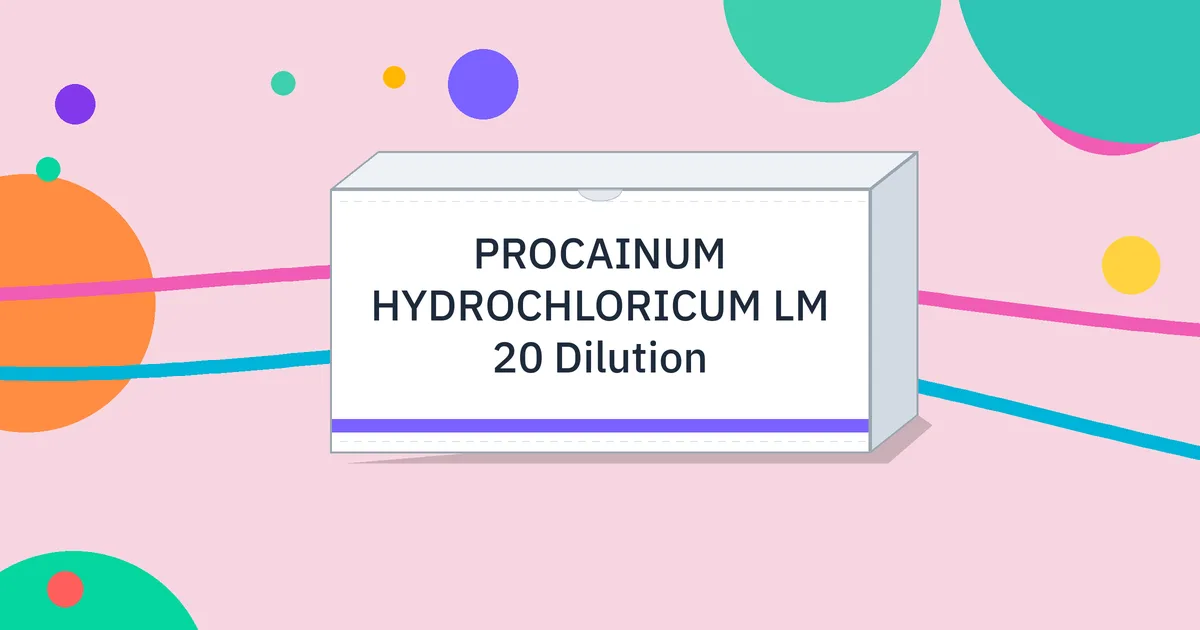 Symbolbild: Packung mit der Aufschrift PROCAINUM HYDROCHLORICUM LM 20 Dilution (PZN 13668538) – Verfügbarkeit und Bezug in Apotheken in Frankfurt am Main