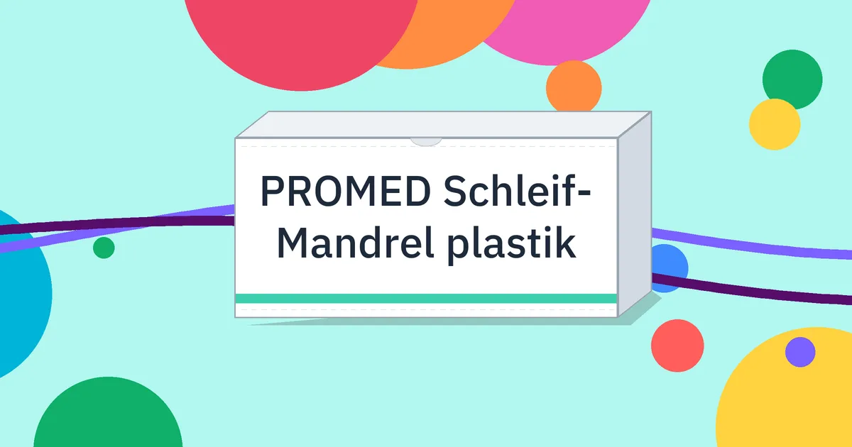 Symbolbild: Packung mit der Aufschrift PROMED Schleif-Mandrel plastik (PZN 18132506) – Verfügbarkeit und Bezug in Apotheken in Frankfurt am Main