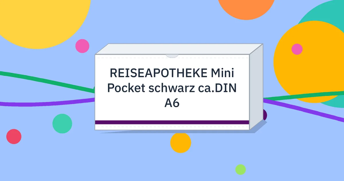 Symbolbild: Packung mit der Aufschrift REISEAPOTHEKE Mini Pocket schwarz ca.DIN A6 (PZN 05519422) – Verfügbarkeit und Bezug in Apotheken in Frankfurt am Main