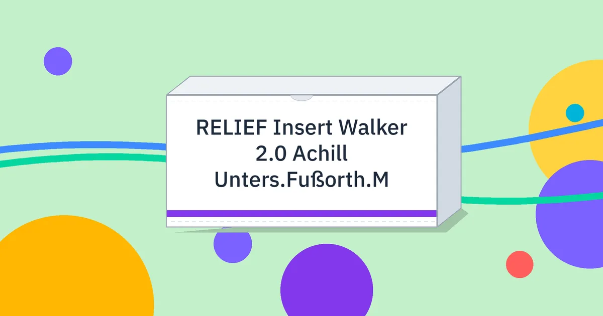 Symbolbild: Packung mit der Aufschrift RELIEF Insert Walker 2.0 Achill Unters.Fußorth.M (PZN 18090297) – Verfügbarkeit und Bezug in Apotheken in Frankfurt am Main