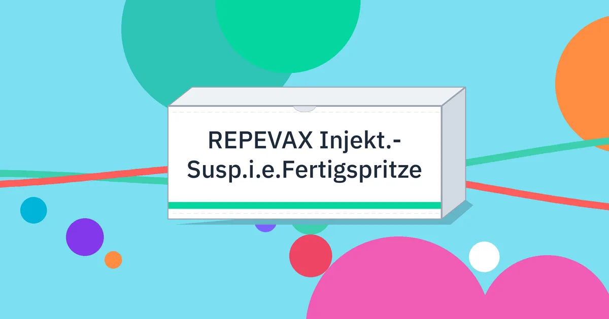 Symbolbild: Packung mit der Aufschrift REPEVAX Injekt.-Susp.i.e.Fertigspritze (PZN 18721496) – Verfügbarkeit und Bezug in Apotheken in Frankfurt am Main