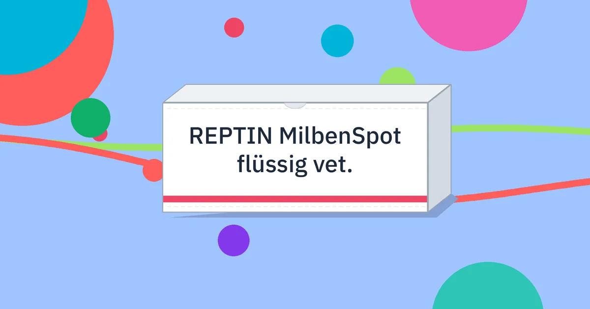 Symbolbild: Packung mit der Aufschrift REPTIN MilbenSpot flüssig vet. (PZN 07380827) – Verfügbarkeit und Bezug in Apotheken in Frankfurt am Main