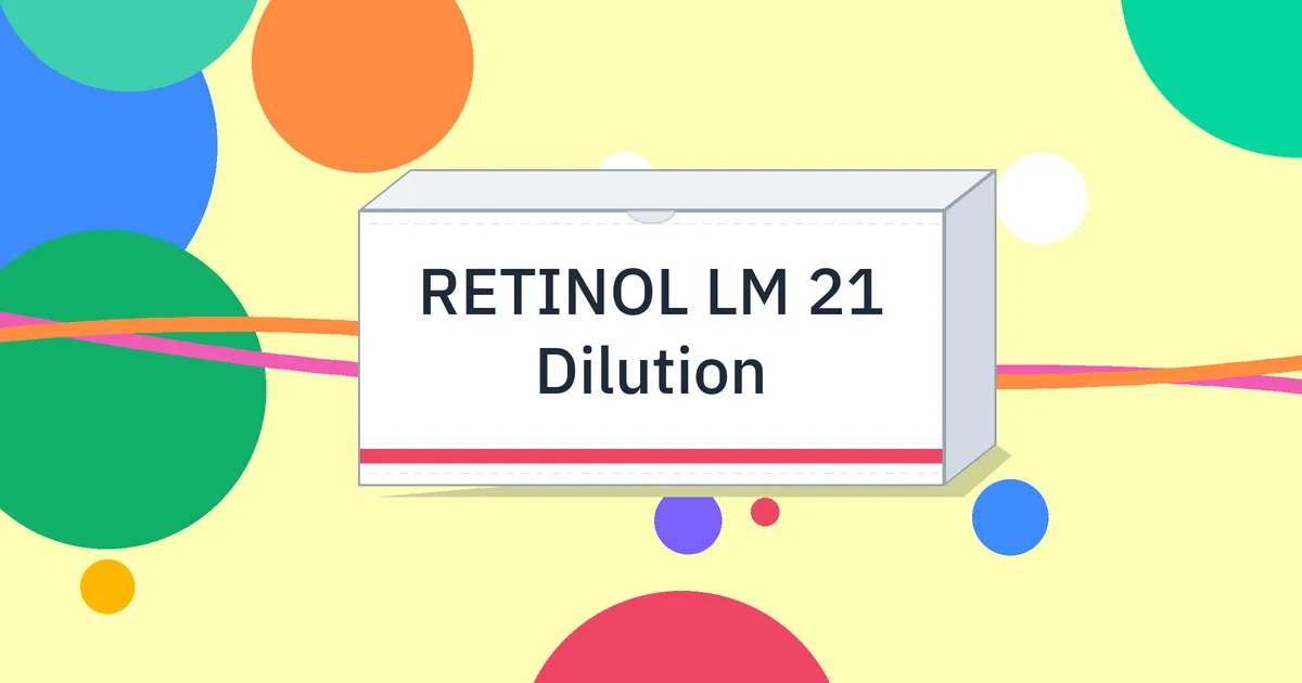 Symbolbild: Packung mit der Aufschrift RETINOL LM 21 Dilution (PZN 13047701) – Verfügbarkeit und Bezug in Apotheken in Frankfurt am Main