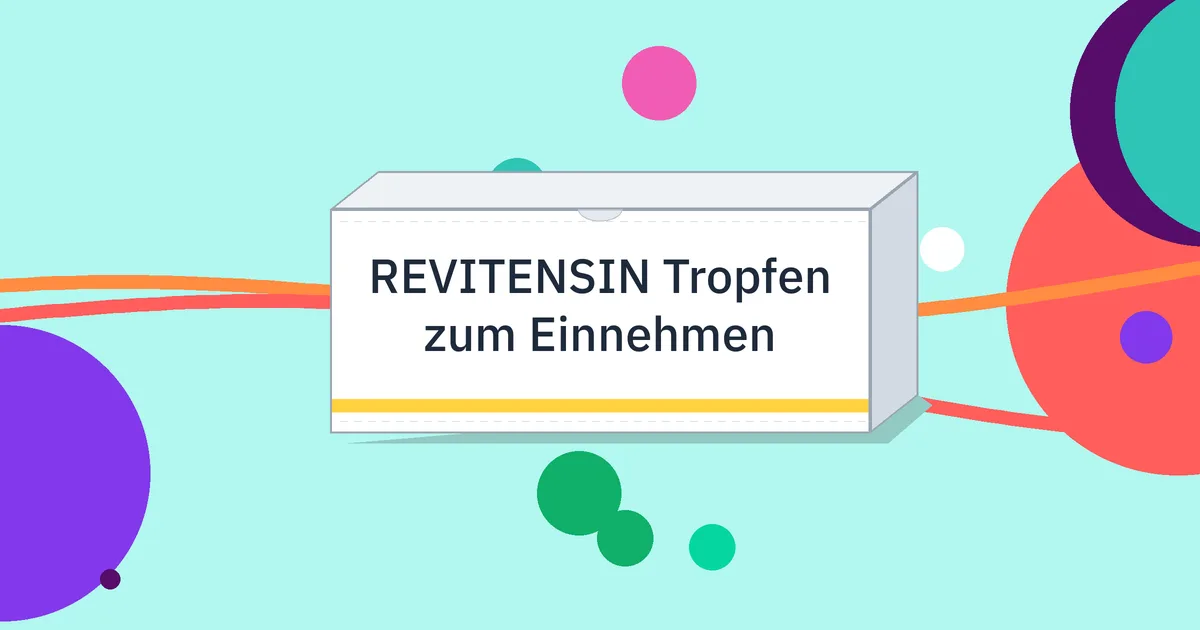 Symbolbild: Packung mit der Aufschrift REVITENSIN Tropfen zum Einnehmen (PZN 17386446) – Verfügbarkeit und Bezug in Apotheken in Frankfurt am Main