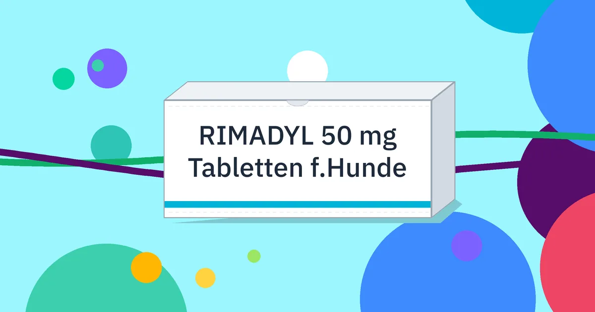 Symbolbild: Packung mit der Aufschrift RIMADYL 50 mg Tabletten f.Hunde (PZN 08859176) – Verfügbarkeit und Bezug in Apotheken in Frankfurt am Main