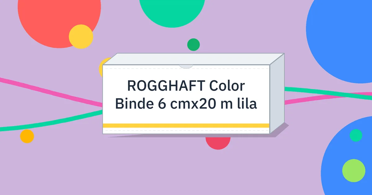 Symbolbild: Packung mit der Aufschrift ROGGHAFT Color Binde 6 cmx20 m lila (PZN 08419661) – Verfügbarkeit und Bezug in Apotheken in Frankfurt am Main