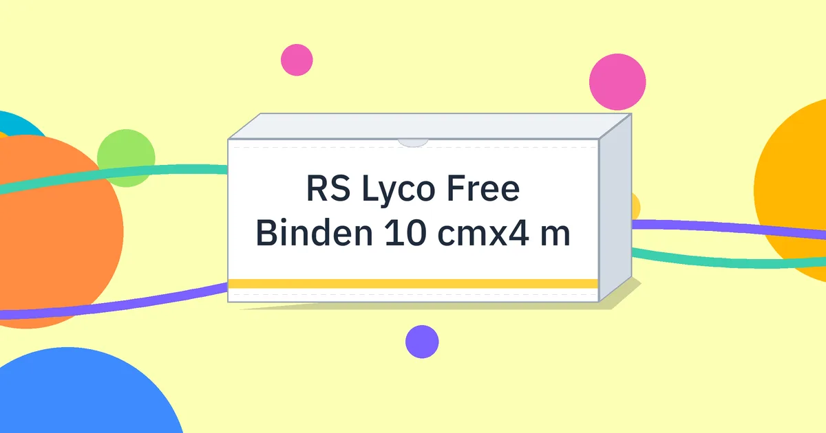 Symbolbild: Packung mit der Aufschrift RS Lyco Free Binden 10 cmx4 m (PZN 06327417) – Verfügbarkeit und Bezug in Apotheken in Frankfurt am Main
