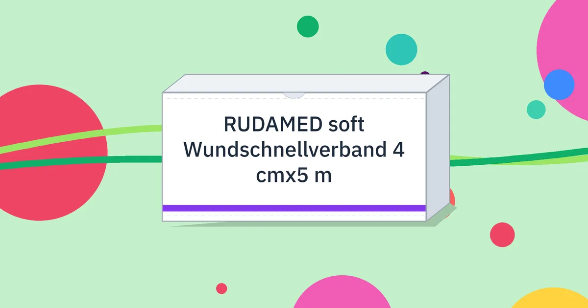 Symbolbild: Packung mit der Aufschrift RUDAMED soft Wundschnellverband 4 cmx5 m (PZN 07092867) – Verfügbarkeit und Bezug in Apotheken in Frankfurt am Main