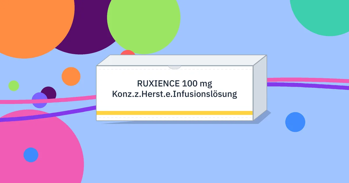 Symbolbild: Packung mit der Aufschrift RUXIENCE 100 mg Konz.z.Herst.e.Infusionslösung (PZN 15619225) – Verfügbarkeit und Bezug in Apotheken in Frankfurt am Main
