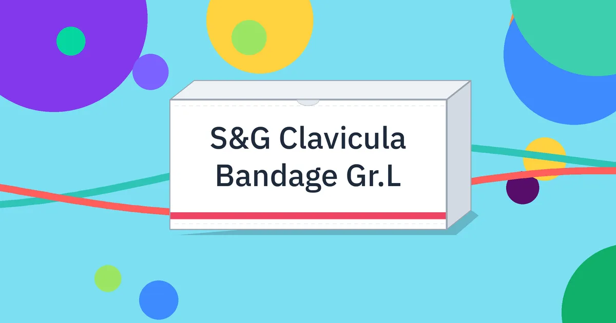 Symbolbild: Packung mit der Aufschrift S&G Clavicula Bandage Gr.L (PZN 02885209) – Verfügbarkeit und Bezug in Apotheken in Frankfurt am Main