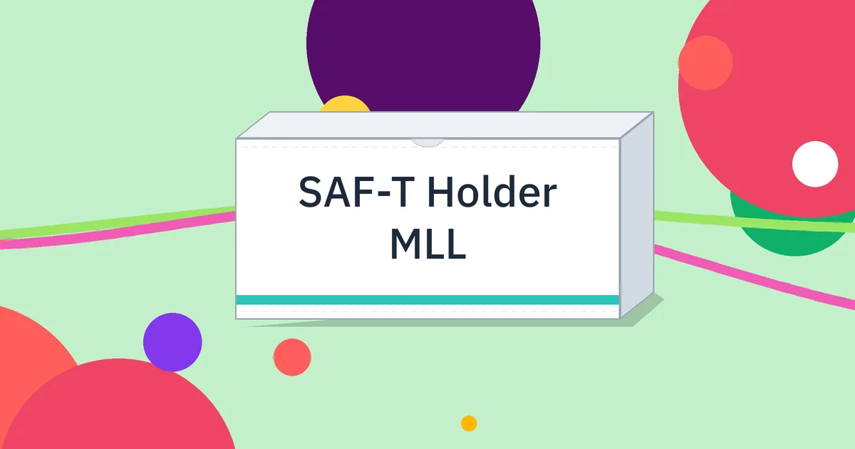 Symbolbild: Packung mit der Aufschrift SAF-T Holder MLL (PZN 09104273) – Verfügbarkeit und Bezug in Apotheken in Frankfurt am Main