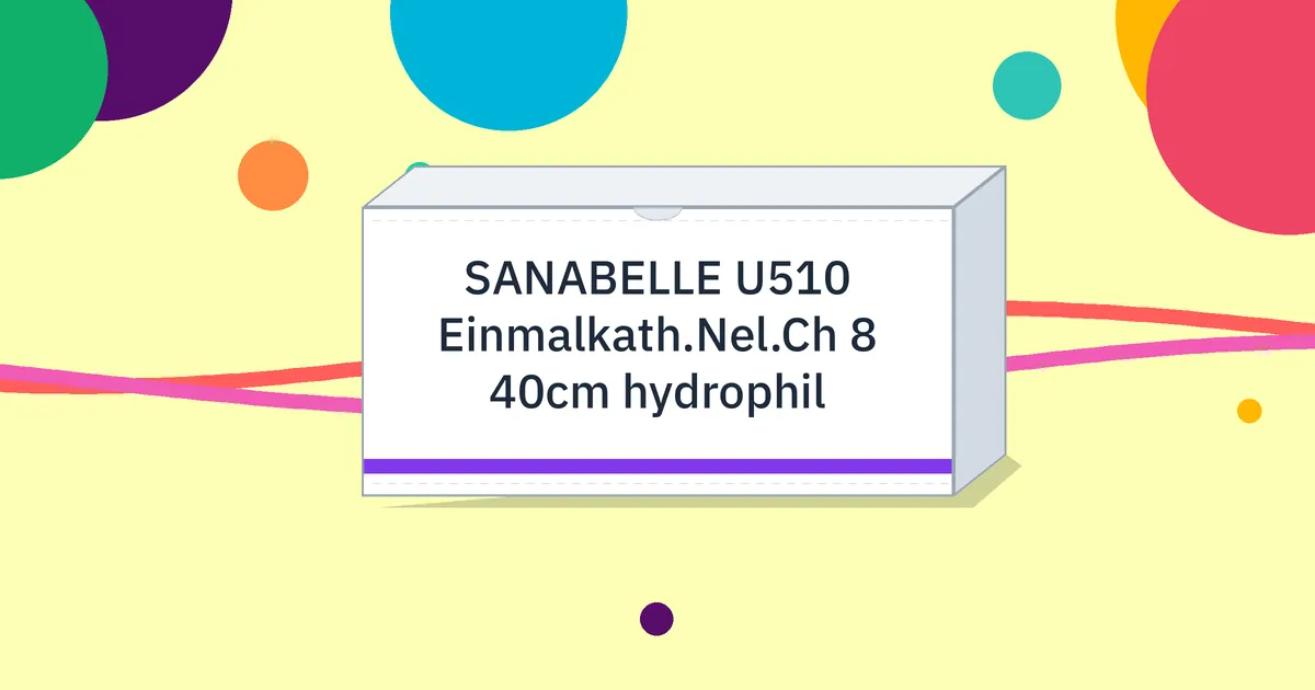 Symbolbild: Packung mit der Aufschrift SANABELLE U510 Einmalkath.Nel.Ch 8 40cm hydrophil (PZN 15269512) – Verfügbarkeit und Bezug in Apotheken in Frankfurt am Main
