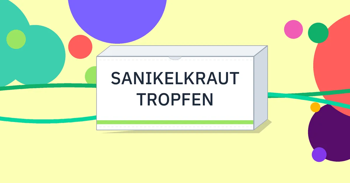 Symbolbild: Packung mit der Aufschrift SANIKELKRAUT TROPFEN (PZN 14126288) – Verfügbarkeit und Bezug in Apotheken in Frankfurt am Main