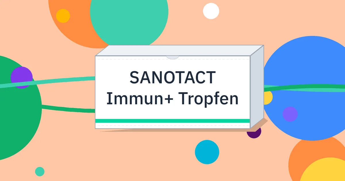 Symbolbild: Packung mit der Aufschrift SANOTACT Immun+ Tropfen (PZN 18708001) – Verfügbarkeit und Bezug in Apotheken in Frankfurt am Main