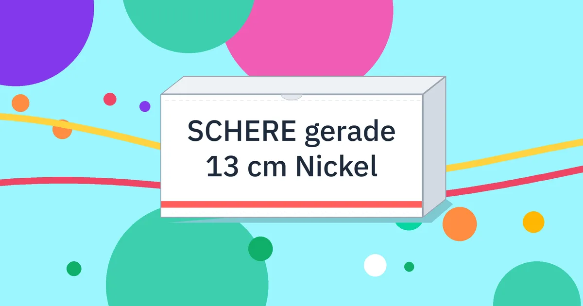 Symbolbild: Packung mit der Aufschrift SCHERE gerade 13 cm Nickel (PZN 01735896) – Verfügbarkeit und Bezug in Apotheken in Frankfurt am Main
